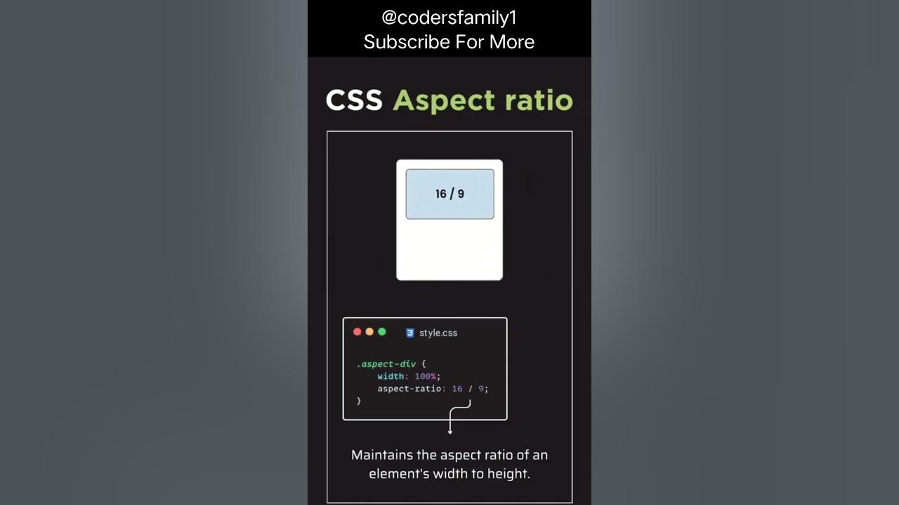 css aspect ratio #css #aspect #ratio #css #tutorial #help #coders_family - YouTube