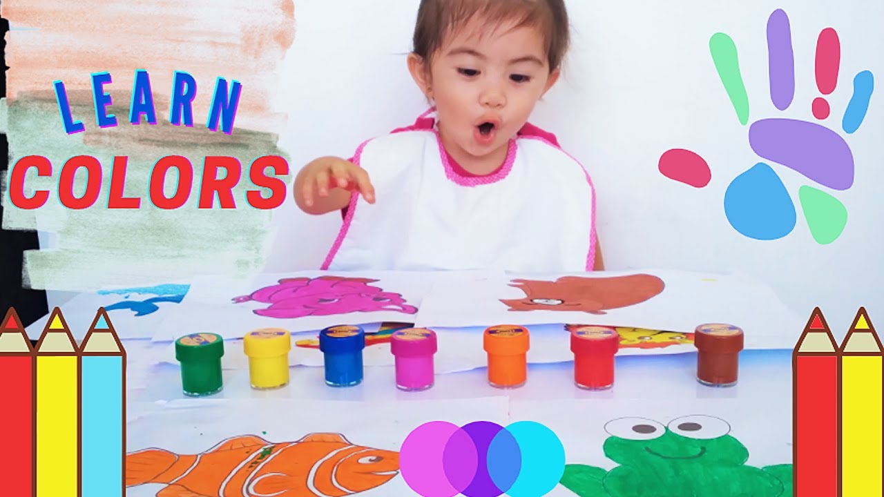 Learn COLORS using / through hand paint | HBW Poster Paint - YouTube