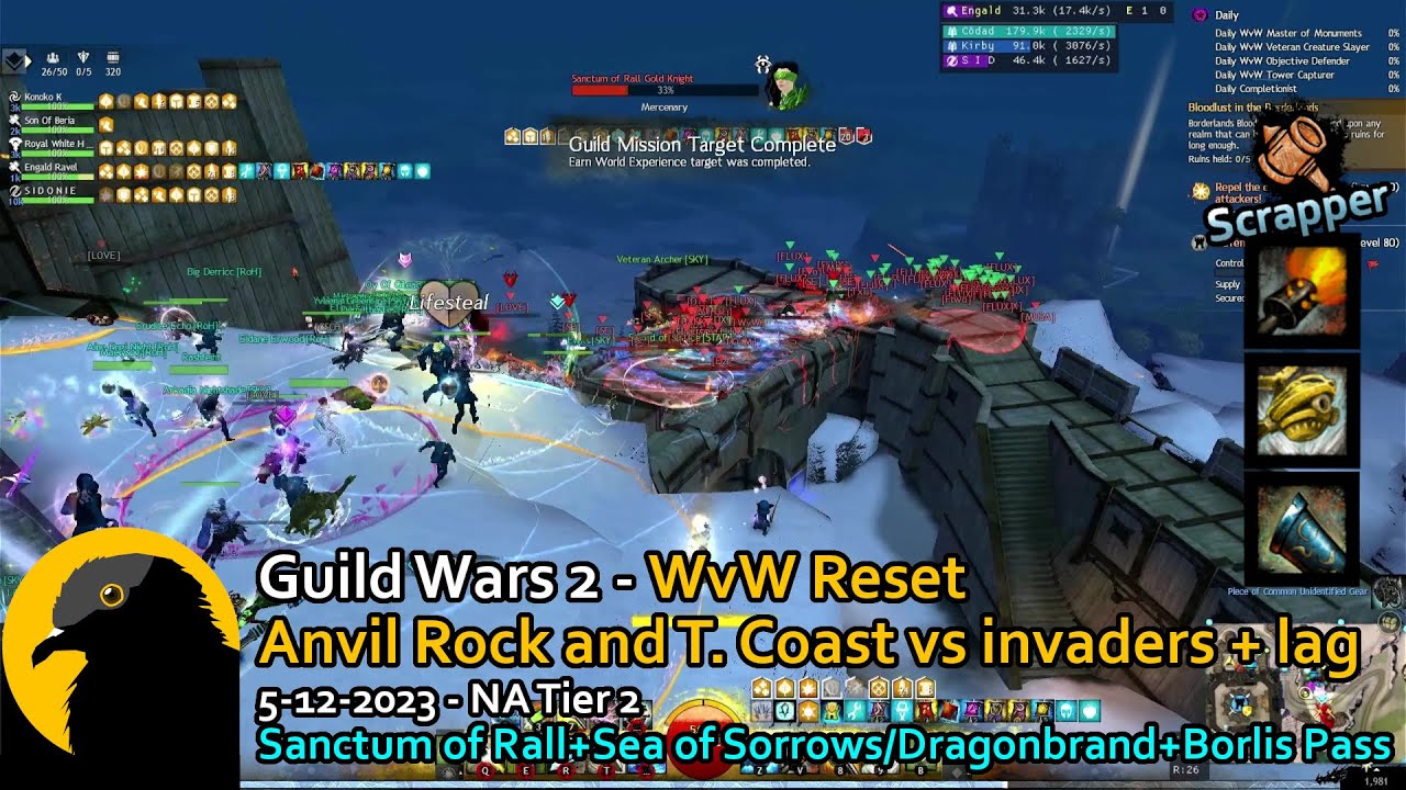 GW2 - WvW Reset - Anvil Rock and Tarnished Coast vs invaders + lag at ...