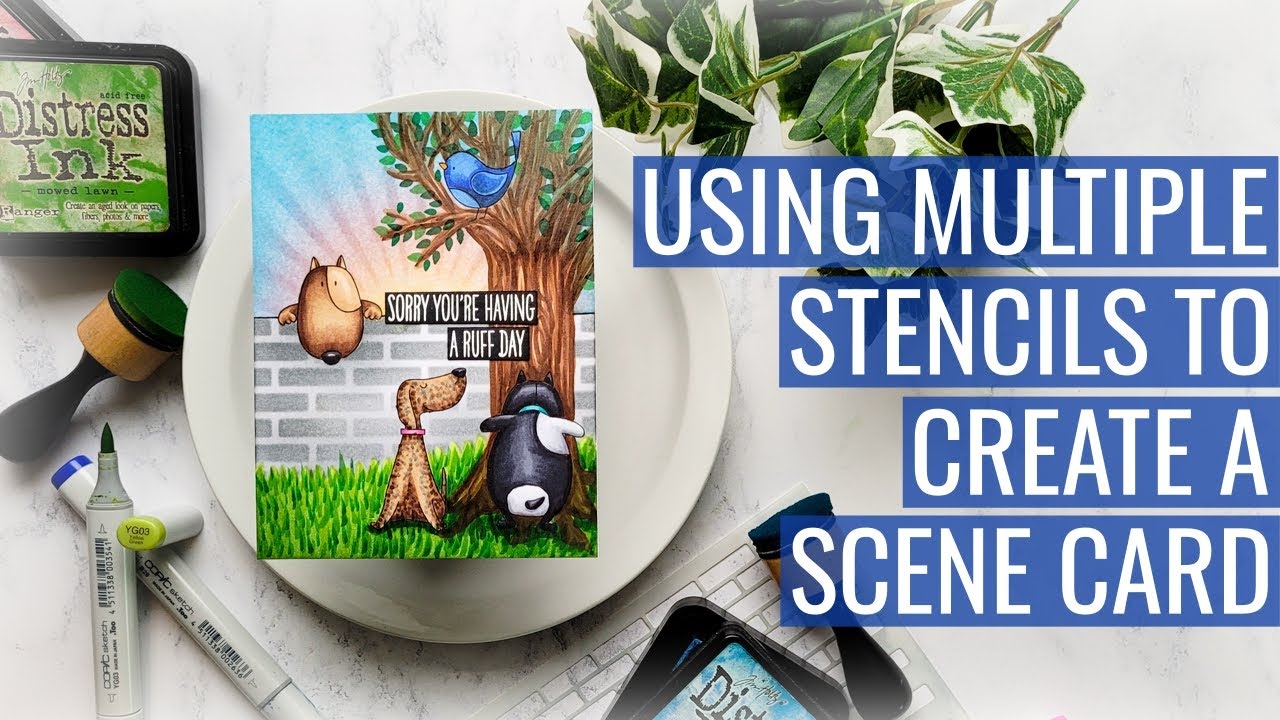 Using Multiple Stencils to Create A Scene Card: Ya'll This Card Did Not ...