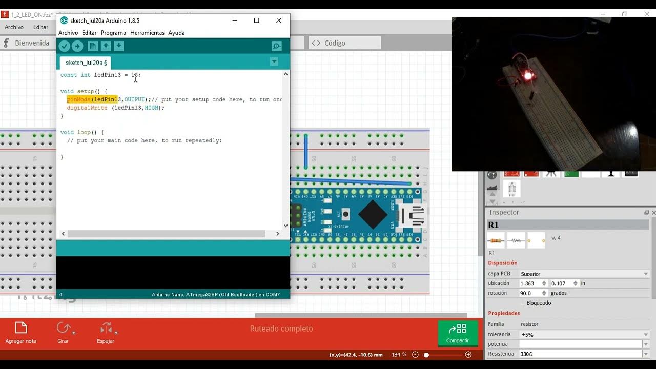 Practica 1 Encender un led con Arduino NANO - YouTube