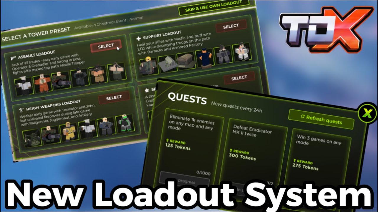 TDX NEW LOADOUT SYSTEM, QUESTS (Cryo Ranger Enemy, Loadout Event ...