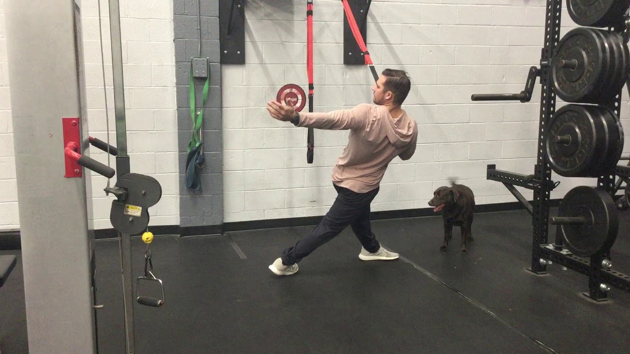 STAGGERED STANCE TRX T SPINE ROTATION - YouTube