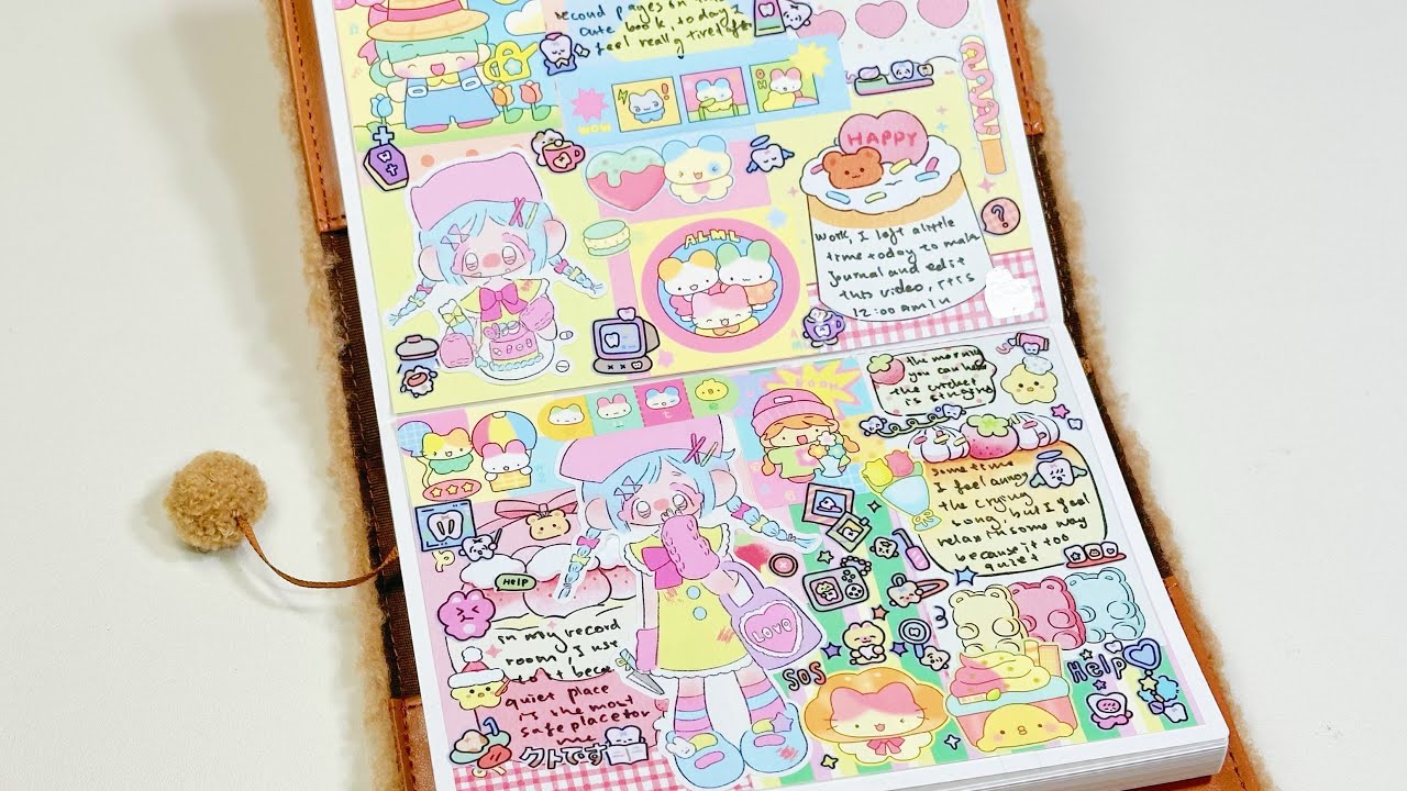 stickers journaling 🩷🩷small mochi sticker🌈 Immersive ASMR bullet ...