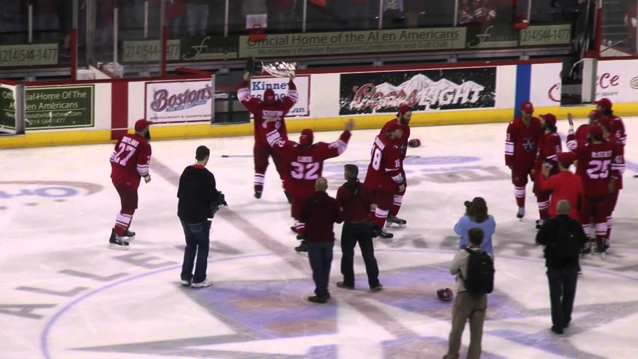 Allen Americans Celebrate Winning the 2013 CHL Miron Cup - YouTube