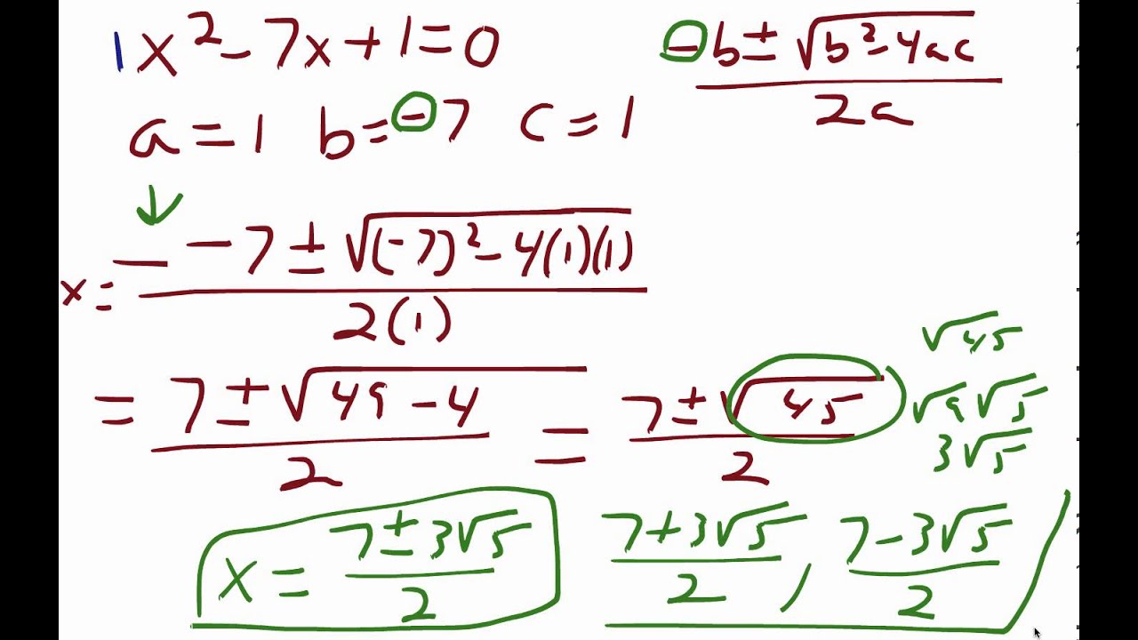 Quadratic Formula and the Discriminant - YouTube
