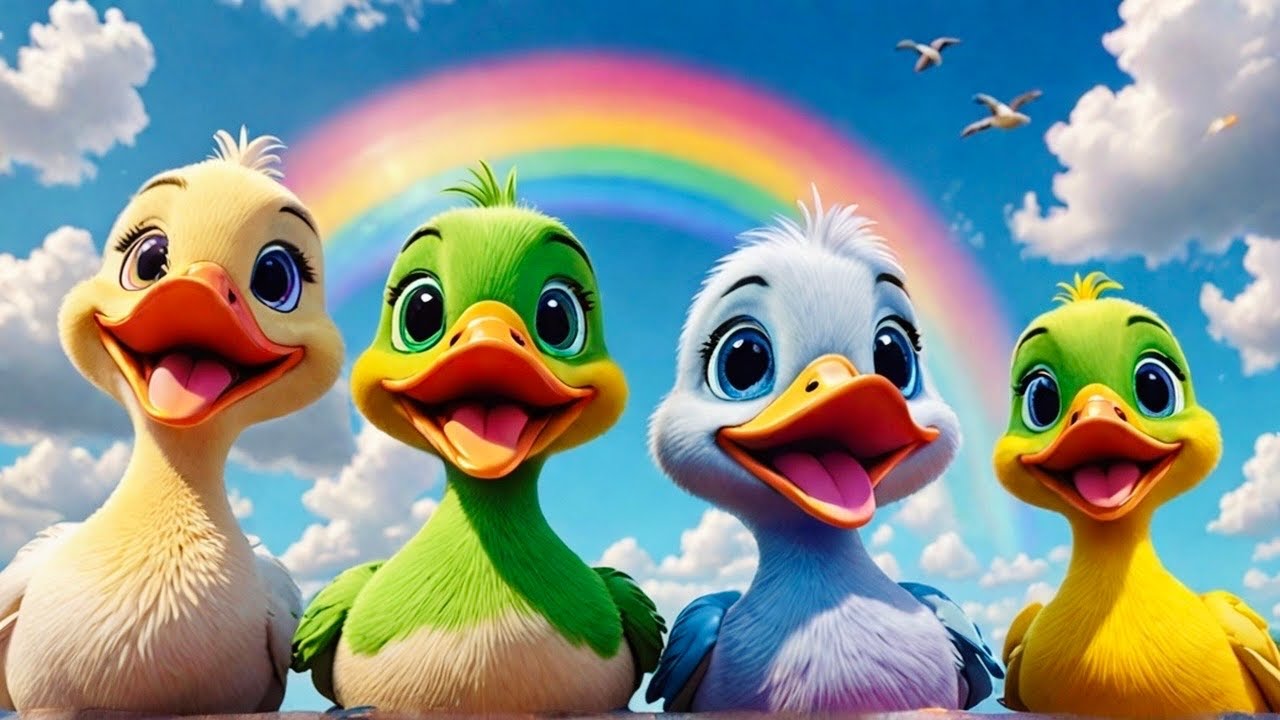 🦆 Five Little Ducks Song | Colorful Ducks 🦆 | BluLoo Nursery Rhymes ...