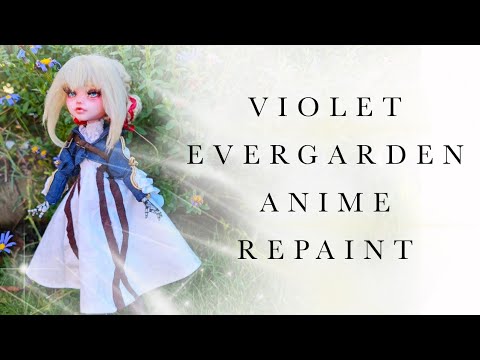 ANIME DOLL REPAINT! Violet Evergarden • OOAK • Draculara #dollrepaint #violetevergarden