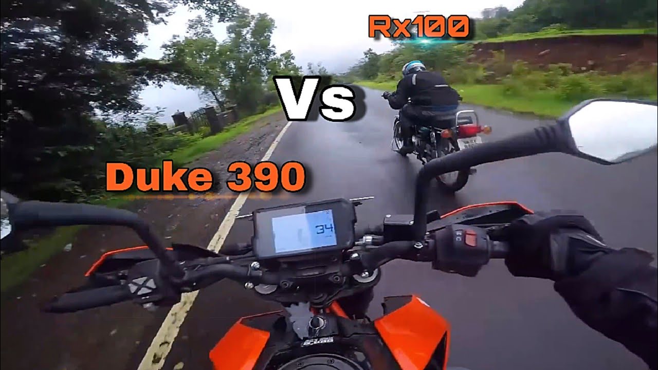 Rx100 Vs Ktm Duke 390 Race | Rx Vs Duke 390 Drag Race | Rx200 Power ...