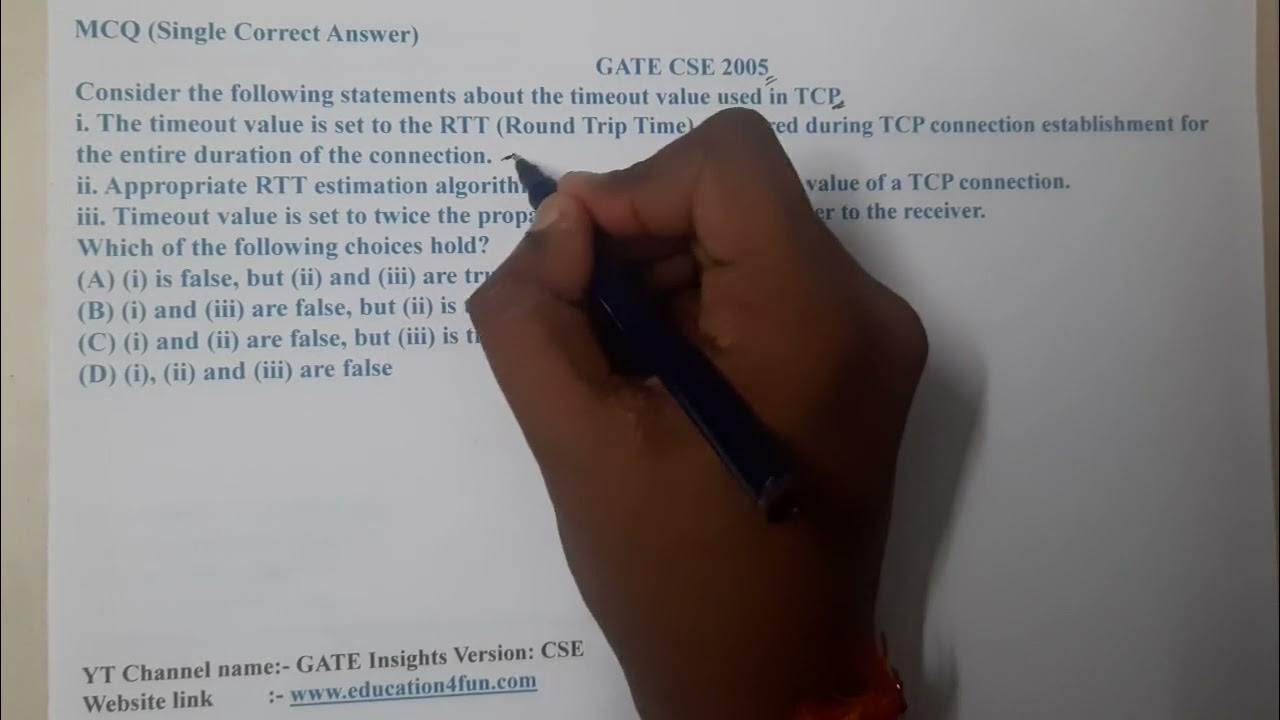 GATE CSE 2005 || Computer Networks || GATE Insights Version: CSE - YouTube
