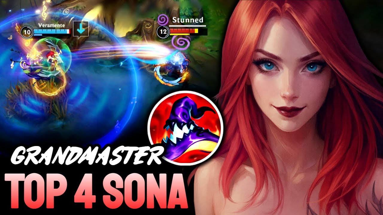 WILD RIFT SONA - TOP 4 SONA GAMEPLAY - GRANDMASTER RANKED - YouTube
