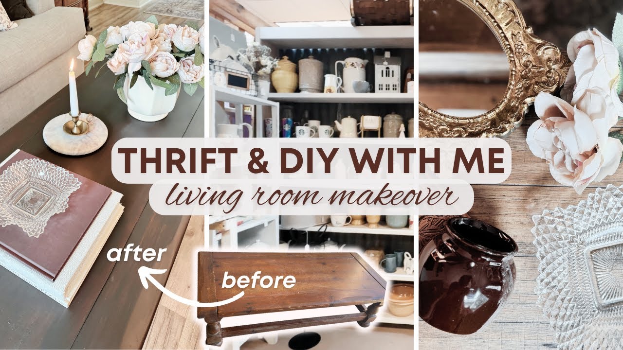 Thrifting For My Living Room Makeover + HAUL | DIY Furniture and Decor ...