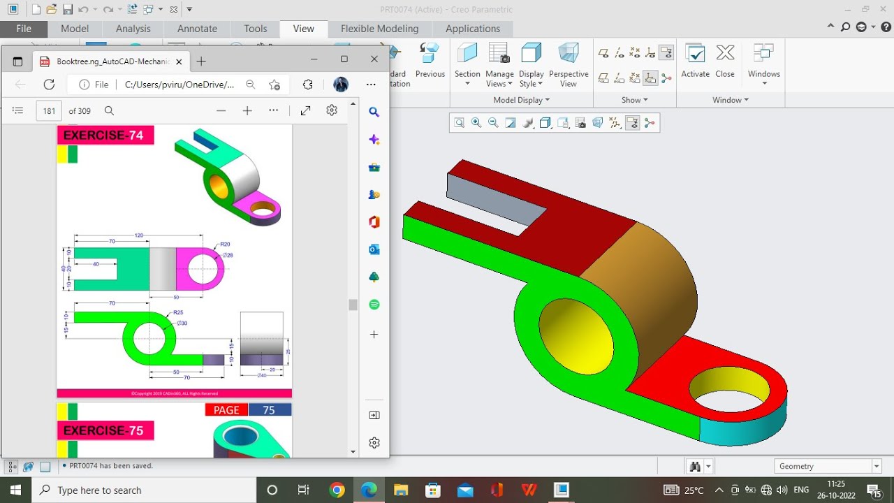 EXERCISE 74 in Creo Parametric - YouTube