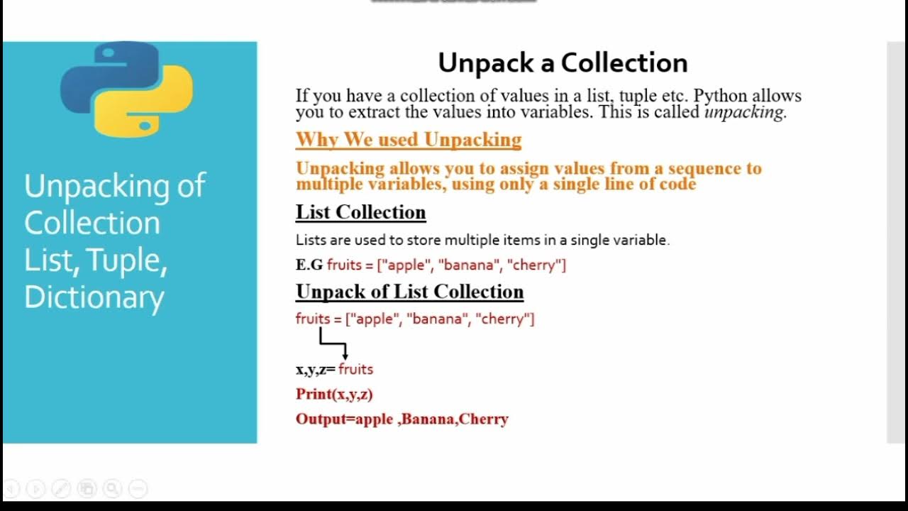 Unpacking of List collection|| Unpacking in Python in Urdu/Hindi|| Unpacking ksey hoti ha in ...