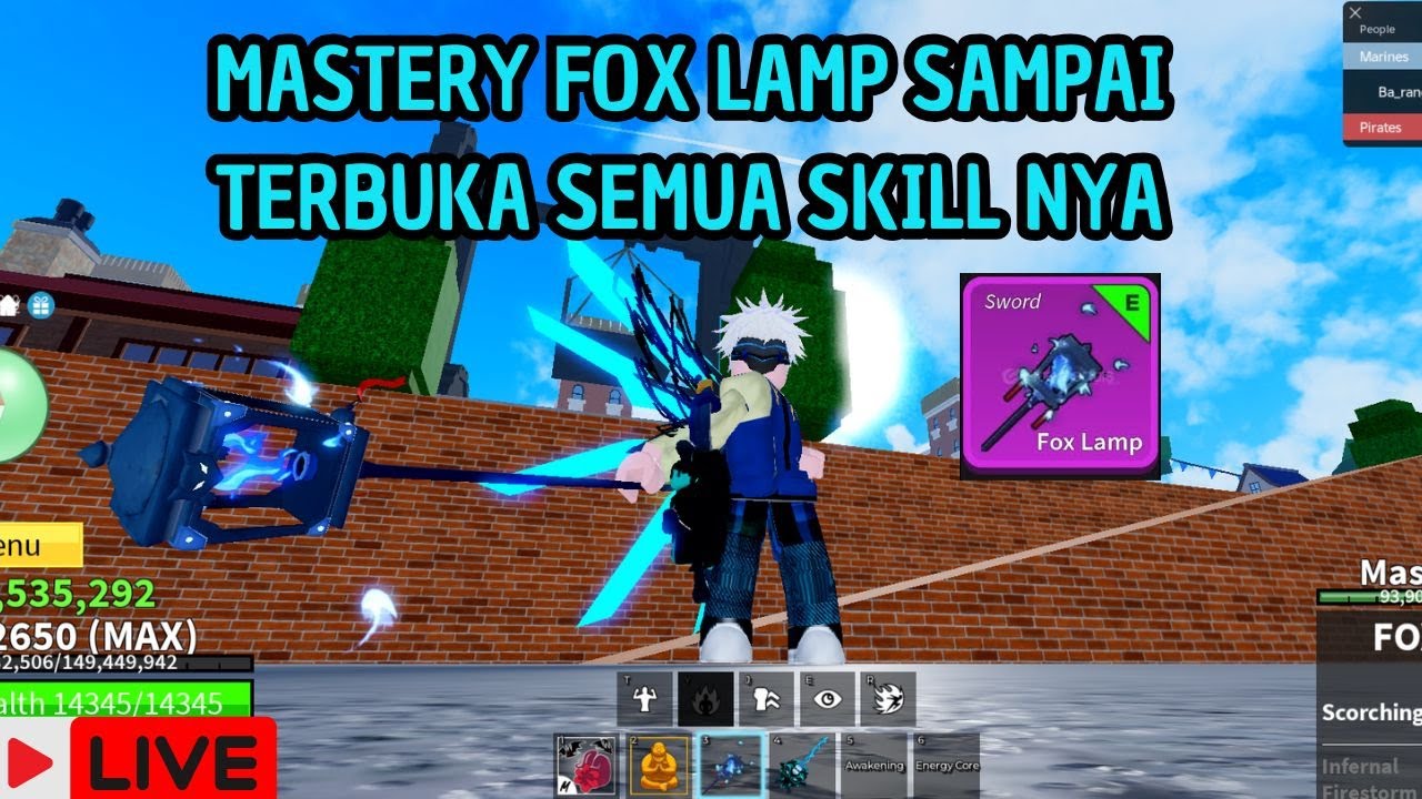 MASTERY FOX LAMP SAMPAI TERBUKA SEMUA SKILL NYA - BLOX FRUITS LIVE ...