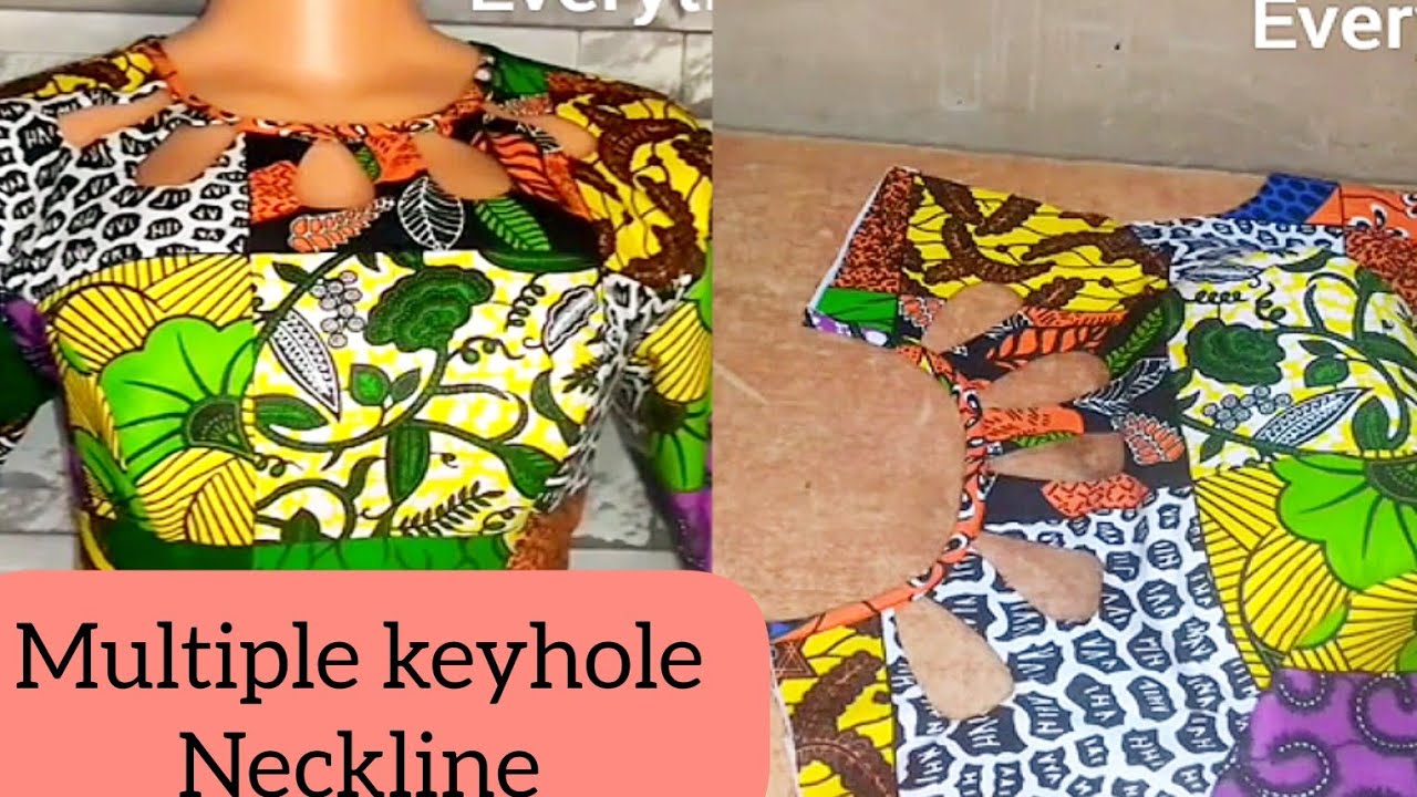 How to make Multiple keyhole neck design bustier top/dress. Cutting and ...