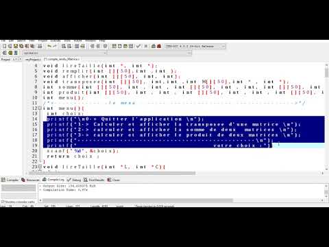 Tutorat d'utilisation switch et menu en C - YouTube