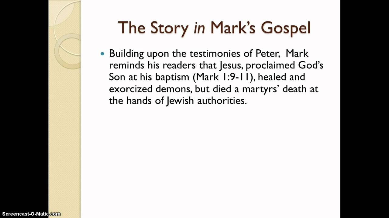 Major Themes of Mark's Gospel - YouTube