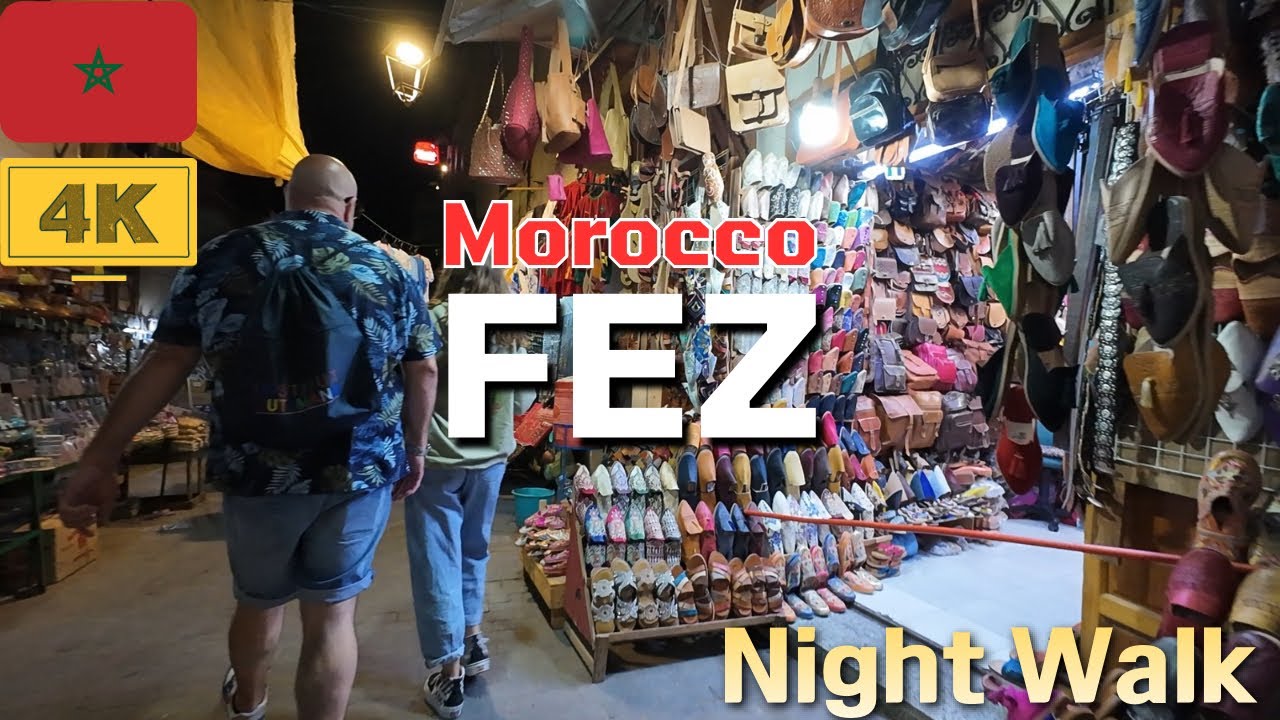 【4K】🇲🇦Fez Morocco Night Walk Tour｜Medina Night Market & Cats Everywhere ...