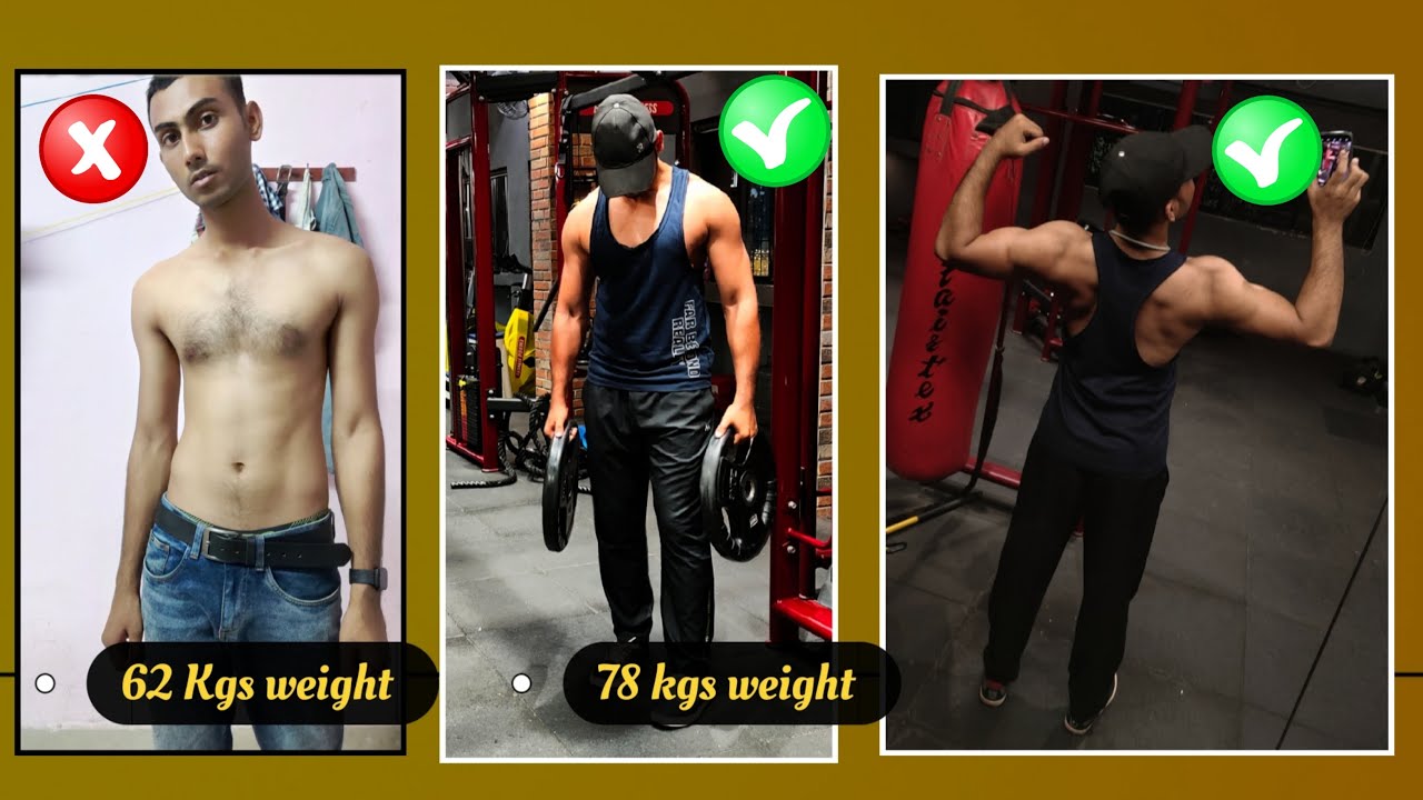 My natural transformation 62 kgs weight to 78kgs weight in 20 months # ...