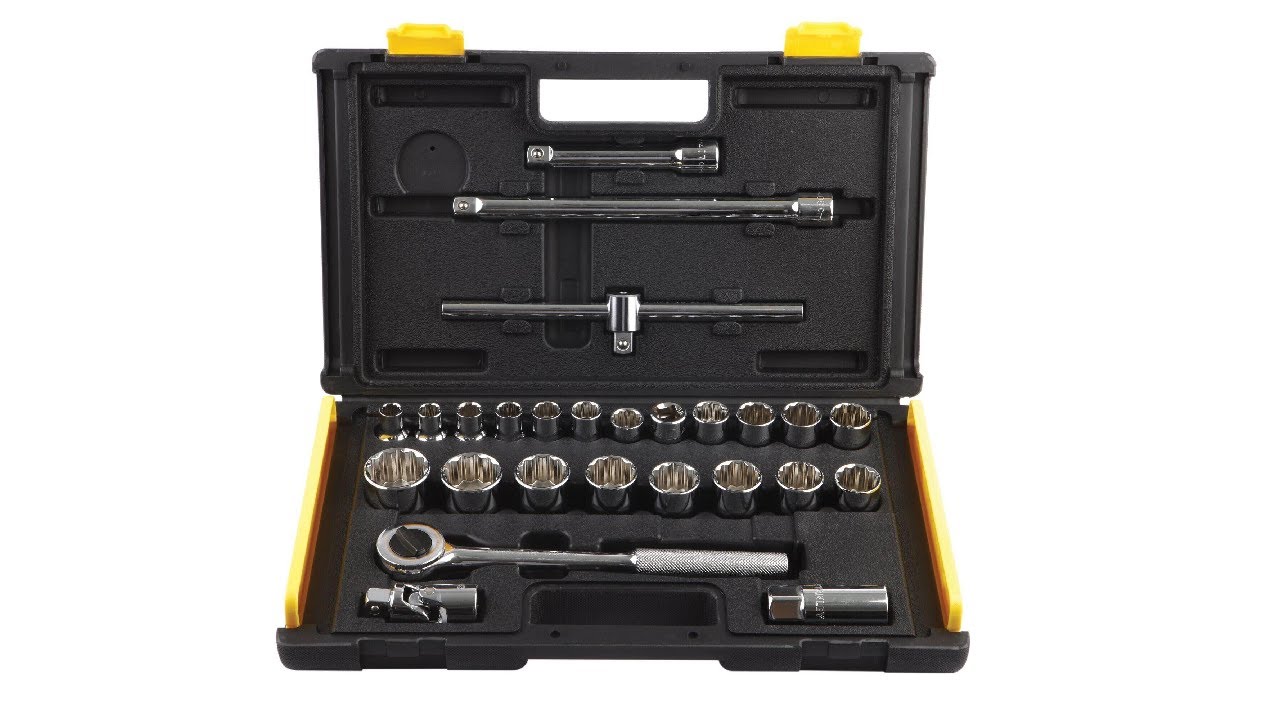 "What's Inside" - Stanley 27-Piece 1/2" 6 Point Drive Socket Set 86-477 ...