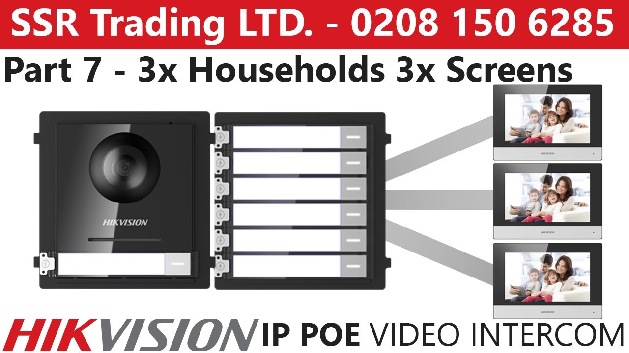 Hikvision IP PoE Intercom Guide Part 7: 3x Flats 1x Nametag Module ...