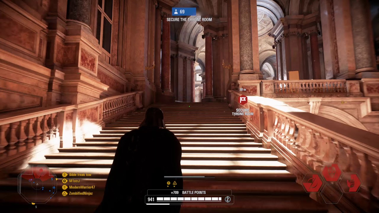 SW Battlefront 2 Galactic Assault throne room Kill Streaks (CQC) - YouTube