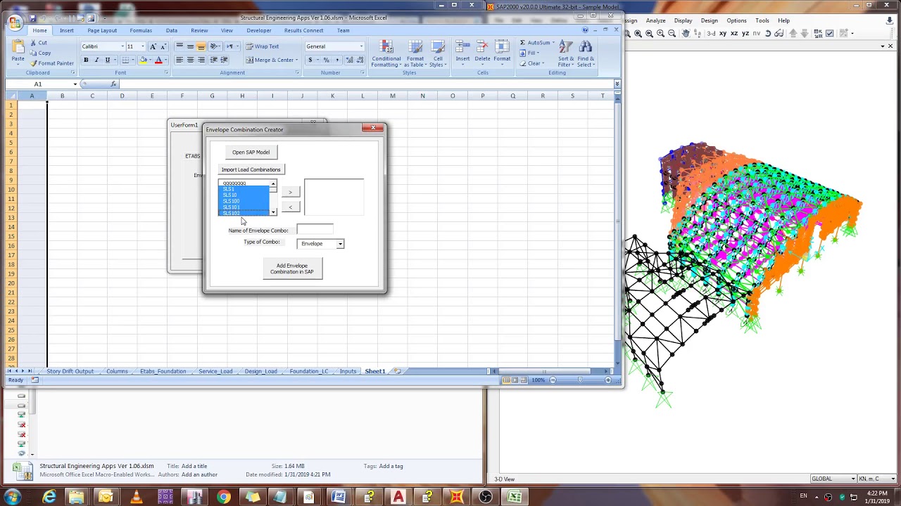 SAP2000 Envelope Combination Creator - YouTube