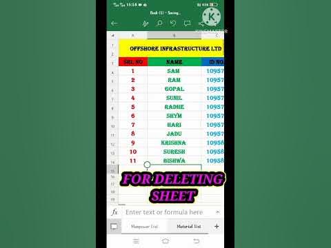 In Excel Add New Sheet & Delete ||Name Changing & Coloring|| In Android Phone||@kumarsantanu369 ...