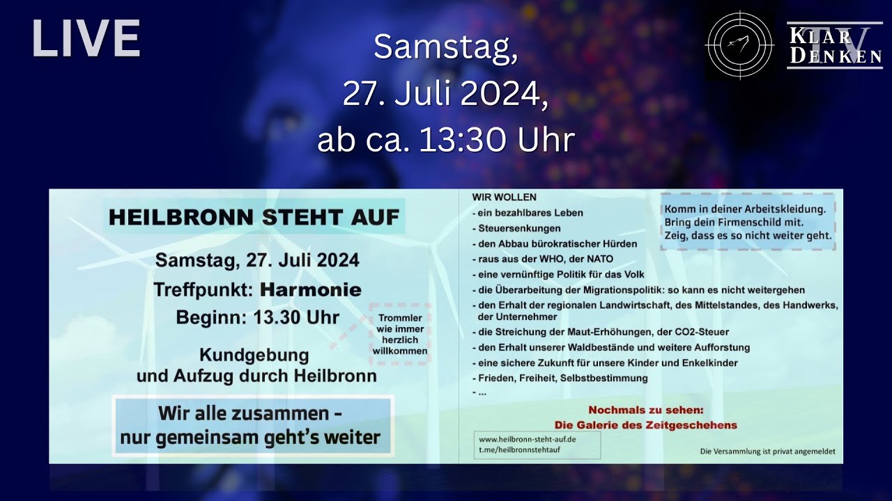 🔵💥LIVE | Demo in Heilbronn; Wir alle zusammen - nur gemeinsam geht´s ...