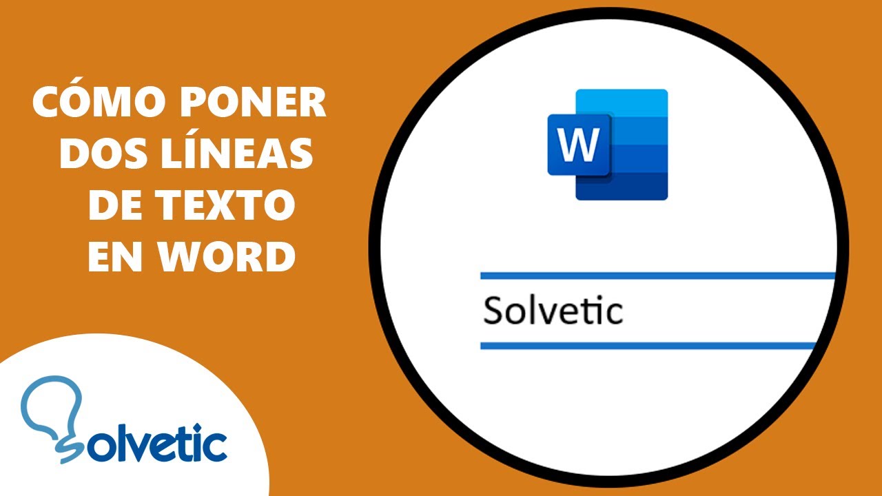 Como Poner Dos Lineas de Texto en Word - YouTube