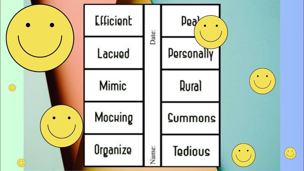 (5th) Grade Journey's English Vocabulary Lesson 11-20 Double Sided ...