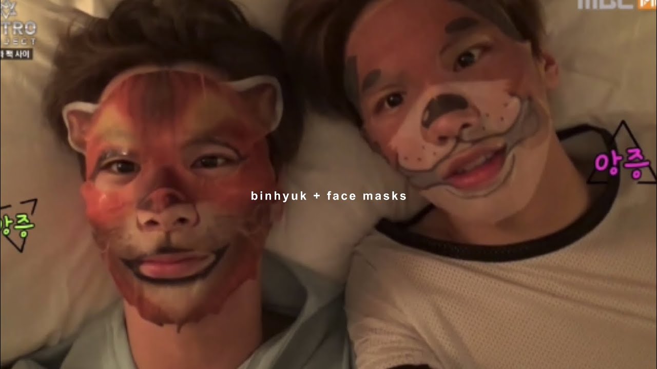 moonbin and rocky doing face masks - YouTube