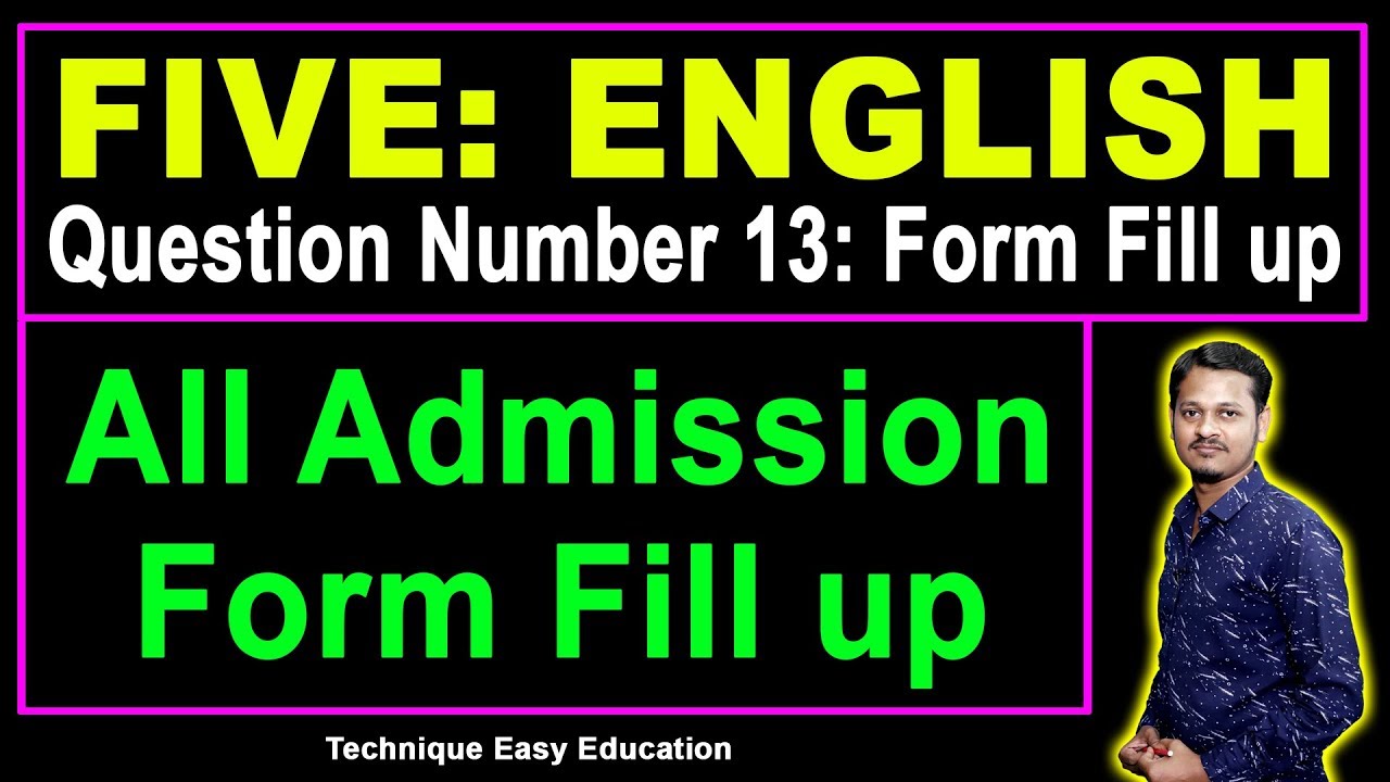 PEC English || All Admission Form Fill up || Class 5 English ...