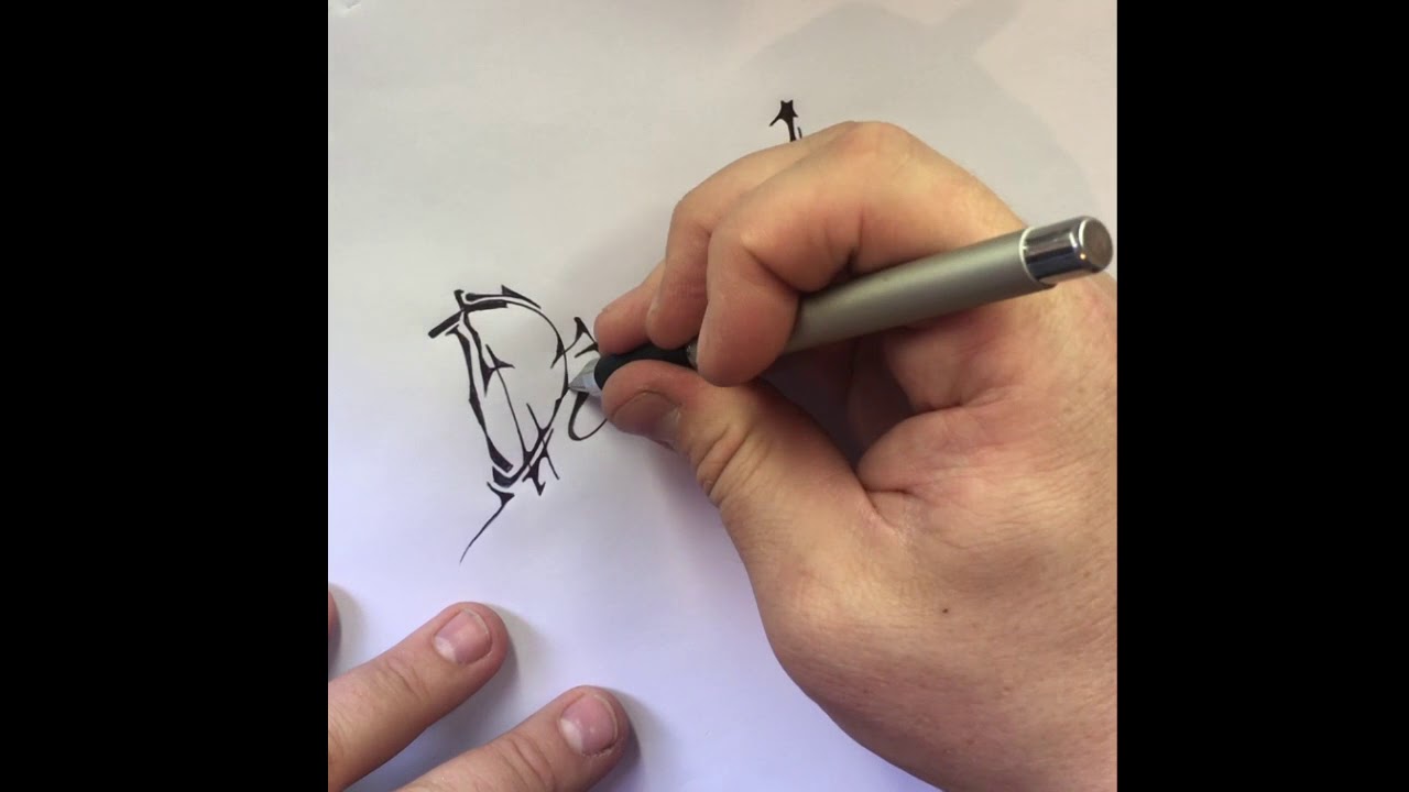 How to draw the name David graffiti art with only a pen on paper - YouTube