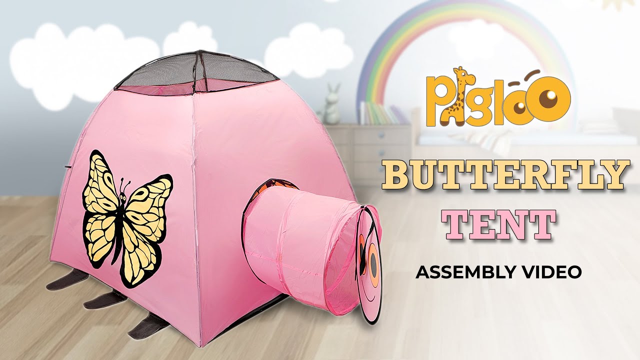 PIGLOO Butterfly Tent Assembly Video | Indoor Outdoor Tent House and ...