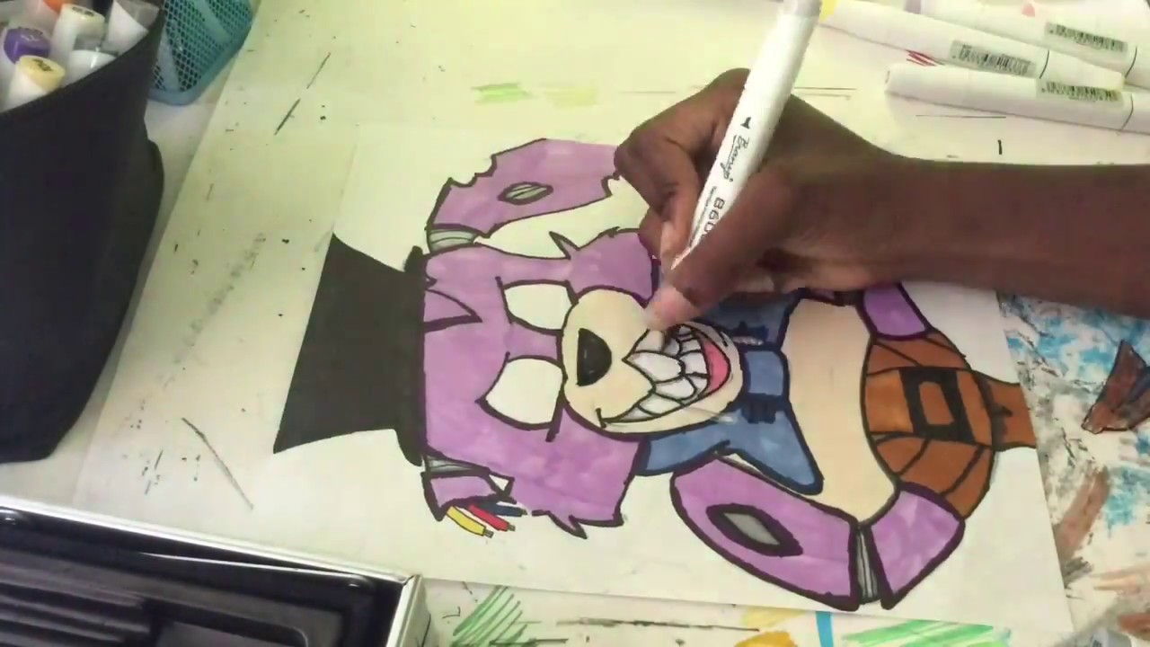 Speed drawing Bonnie from fnaf - YouTube