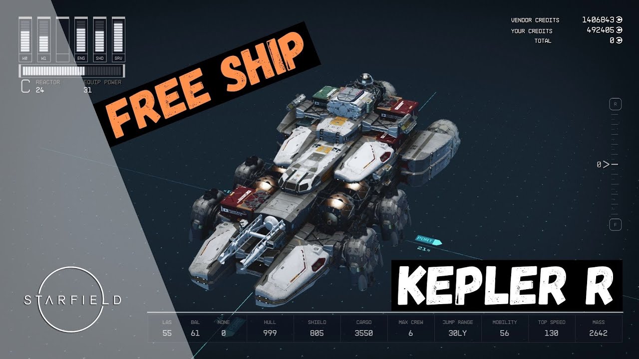 Starfield Ships | Kepler R FREE Class-C Mission reward | TOUR - YouTube