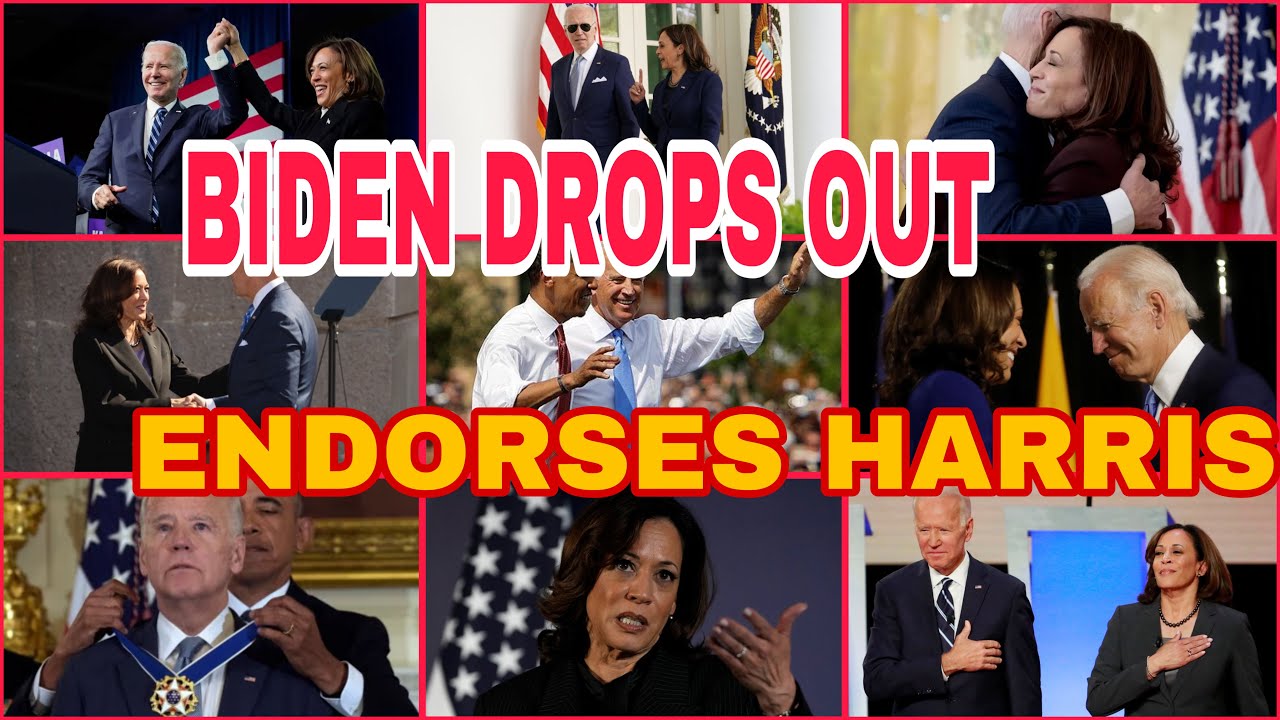 JOE BIDEN DROPS OUT AND ENDORSES HARRIS FOR PRESIDENT. - YouTube