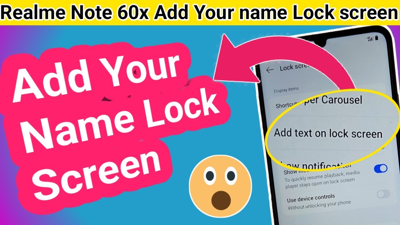 Realme note 60x Add Your name Lock screen - YouTube