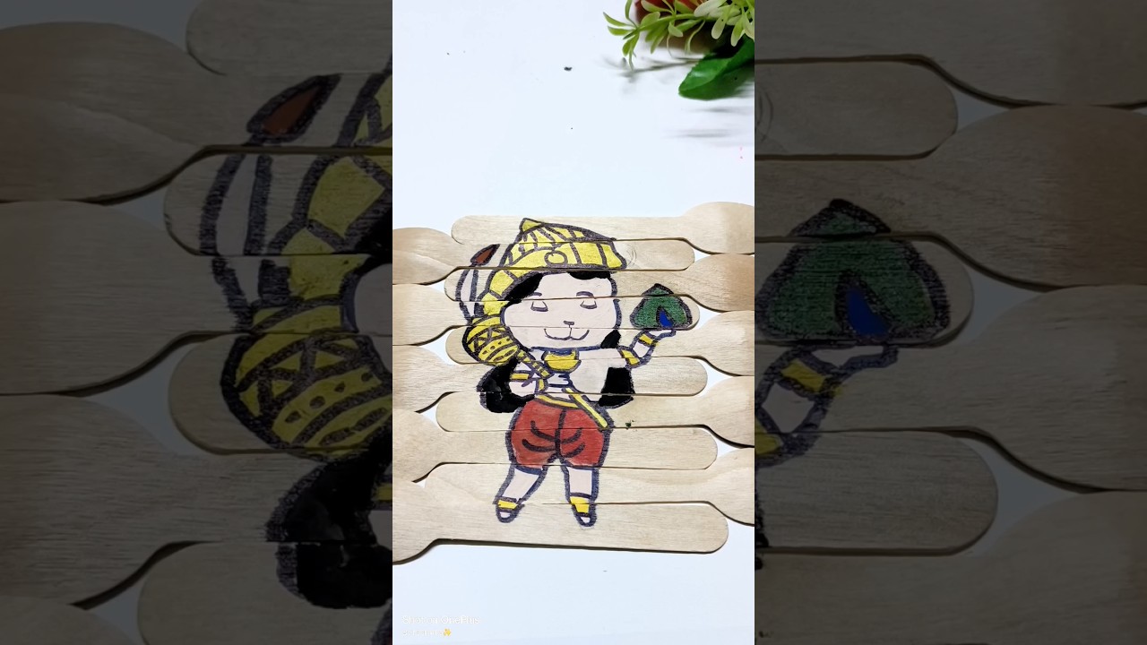 Hanuman drawing on spoon |#art #urvasartandcraft - YouTube