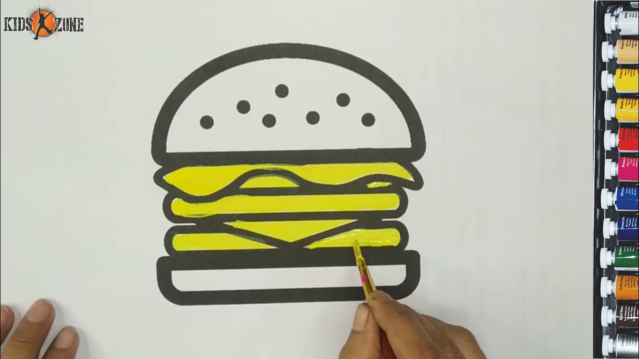Let's learn How To Draw A Funny Cheeseburger | Art Channel Video | Kids ...
