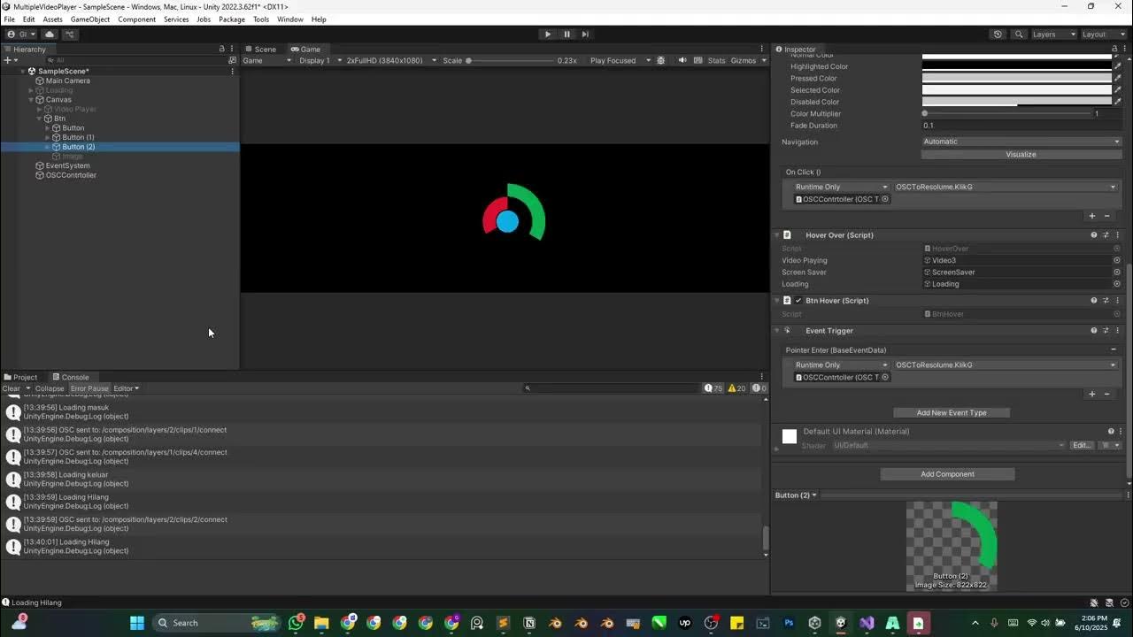 🎛️ Controlling Resolume Arena 7.15 with Unity 2022.3.62f1 🎮 - YouTube