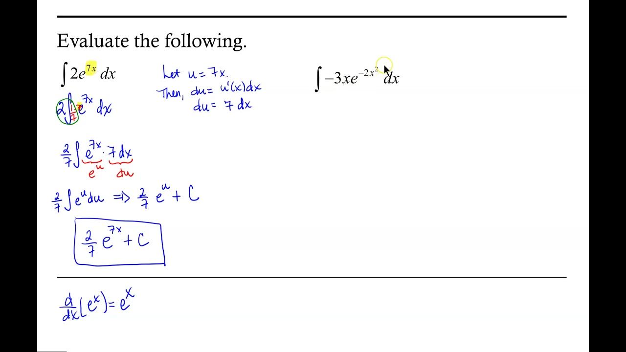 Integration by Substitution: Indefinite Integral with Exponential ...