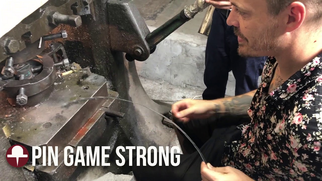 Stamping Pins in Iron from a Mold - How pins are made - Pin Game Strong ...