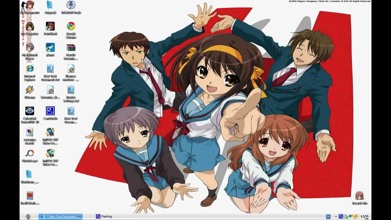 Suzumiya haruhi WindowsXP Theme - YouTube