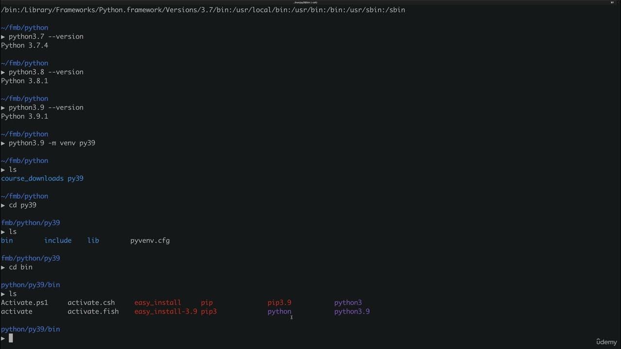 02 Running Python | 010 Creating Virtual Environments Mac & Linux - YouTube