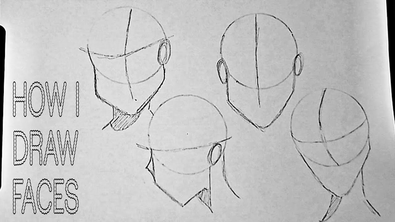 How I draw faces from different angles - YouTube