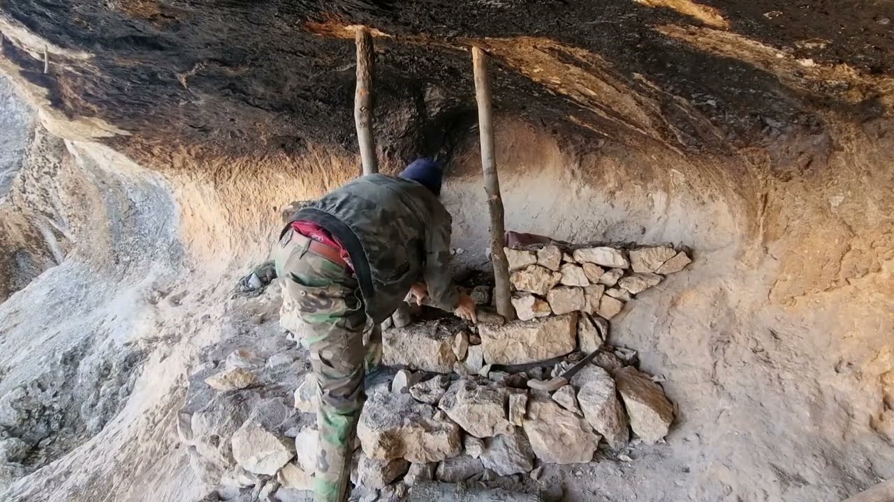 Building A Survival Shelter With A Fireplace - YouTube