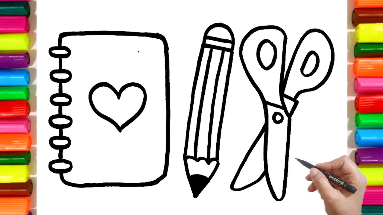 School Supplies Drawing, Colouring and Painting for kids & Toddlers ...